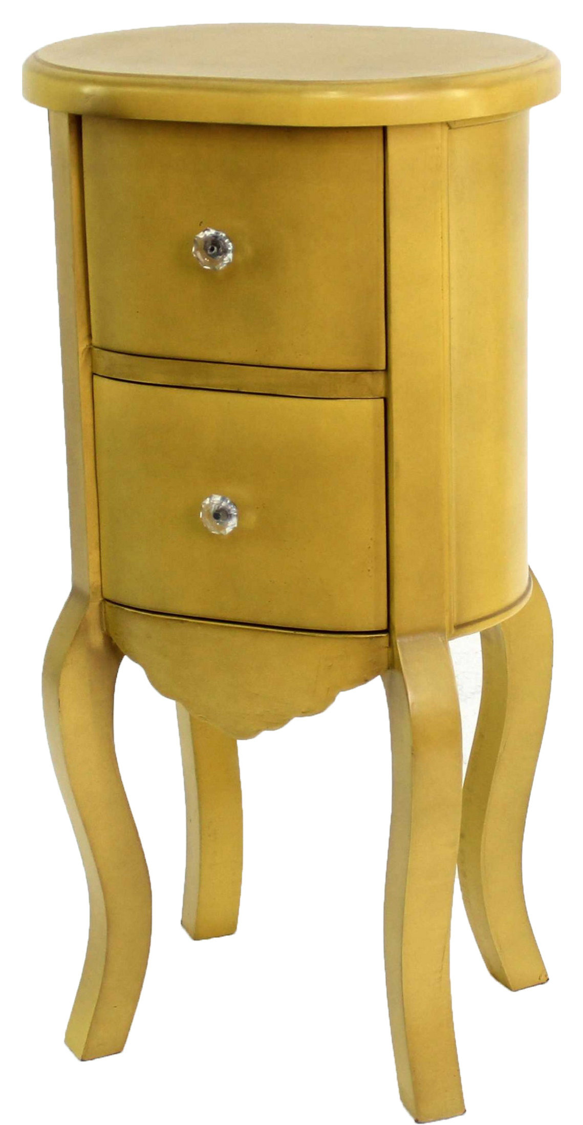 29" X 15" X 12" Yellow 2 Drawer Funny Doll-Like Wooden End Table ...