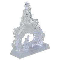 12" LED Lighted Nativity Scene, Stable Acrylic Christmas Decoration ...