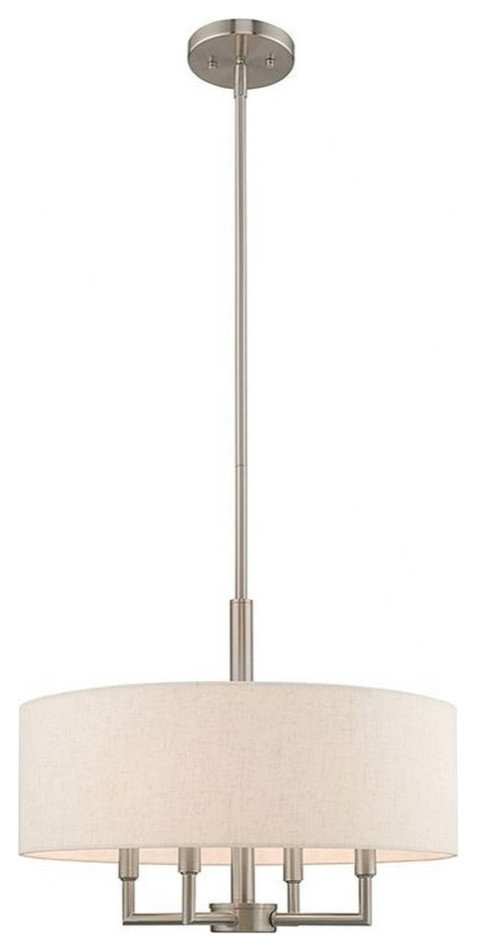 Modern Traditional Four Light Chandelier-Brushed Nickel Finish ...