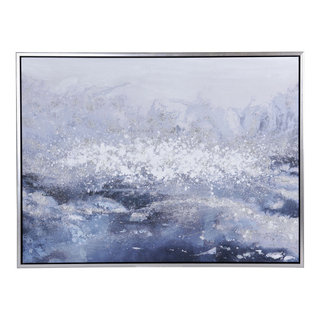 Mistic Blue Hand Painted Textured Framed Canvas 48"Wx36"H2"D ...