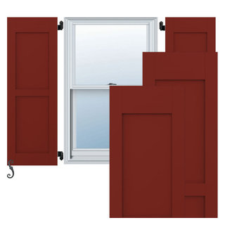 Two Equal Flat Panel Shutters (Per Pair), 12"W x 39"H - Traditional ...
