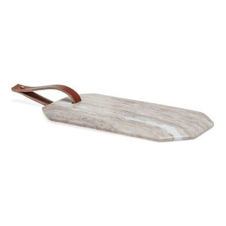 Torre and Tagus Hexagon Sepia Marble Platter, Small - Contemporary ...