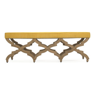 Judith Bench, Yellow - Mediterranean - Upholstered Benches - by Hudson ...