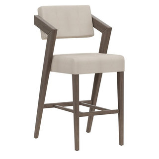 Bowery Hill Transitional 30" Upholstered Bar Stool in Aged Gray and ...