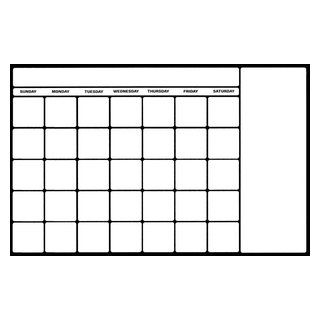 Black and White Dry Erase Calendar - Contemporary - Wallpaper - by ...