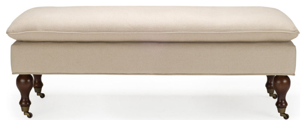 Tonya Pillowtop Bench Taupe - Traditional - Upholstered Benches - by V ...
