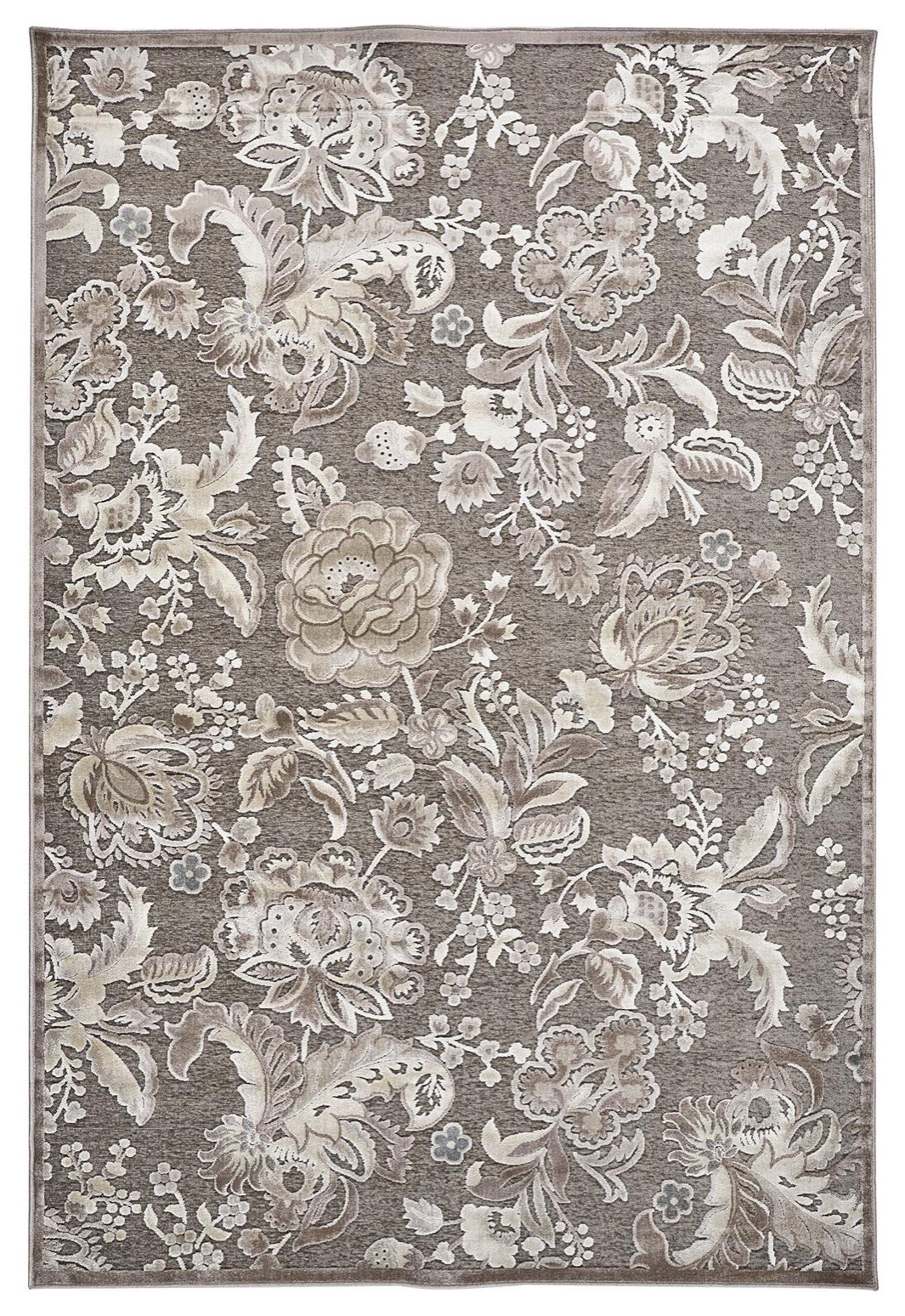 Weave & Wander Soho Zam Soft Chenille Rug, Pewter/LightGrey, 5'3"x7'6 ...