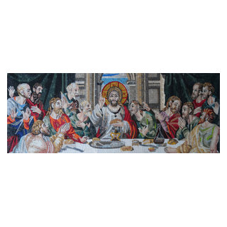 Mosaic Artwork - The Last Supper, 61" x 23" - Contemporary - Tile ...