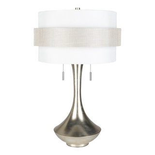 Selma Portable Lamp by Surya, Gilded Base/White Shade - Transitional ...