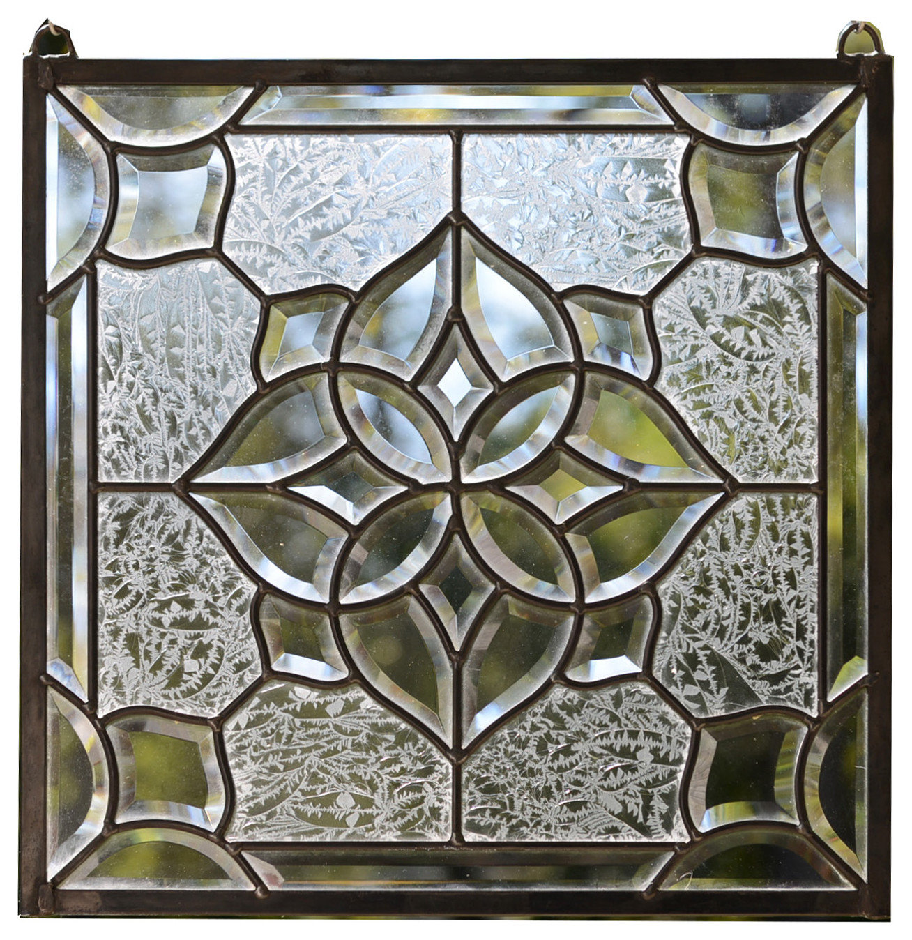 16" x 16" All Clear Glass Beveled Hanging Window Panel - Victorian ...
