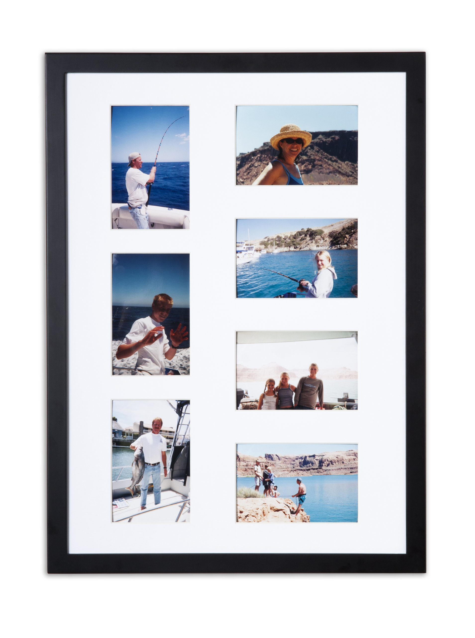 Pinster Pix Front-opening frame: Cork board shadowbox OR 7 4x6 photos ...