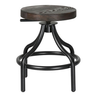 Classics Alta Stool, Walnut, 18"H x 14"W x 14"D - Industrial - Bar ...