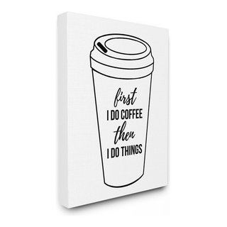 First Coffee Then Things Black & White Typography Framed Giclee Art, 30 ...