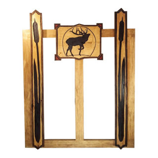 Screen Door Kit Hand Carved Wood, Silhouette Arrow and Deer, Red, 32 ...
