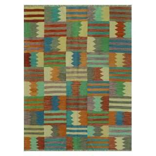 Winchester Kilim Harun Red/Blue Rug, 5'0x6'7, 5'0x6'7 - Southwestern ...