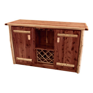 Red Cedar Log Freestanding Bar - Rustic - Indoor Pub And Bistro Tables ...