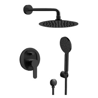 Matte Black Shower Set With Rain Shower Head and Hand Shower, 10 Inch ...