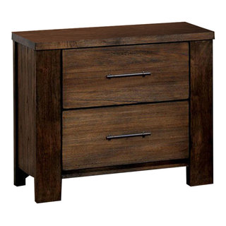 Benzara BM123202 Elkton Transitional Night Stand In Oak Finish ...