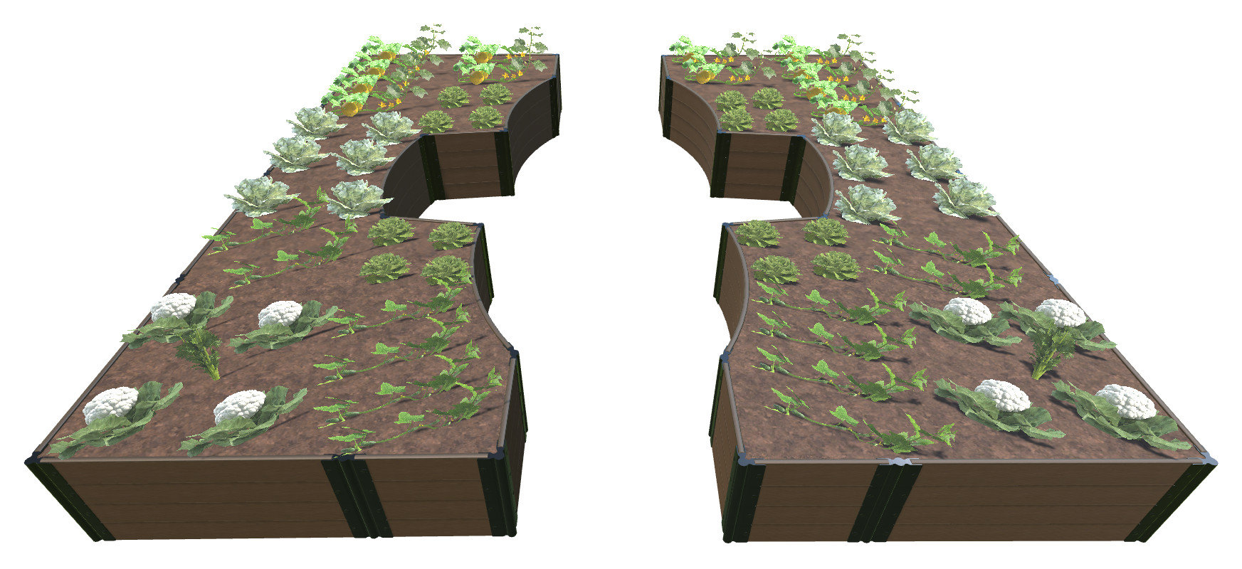 Uptown Brown Walk-Through Inner Roboto 14'x16'x22" Raised Garden Bed, 1 ...