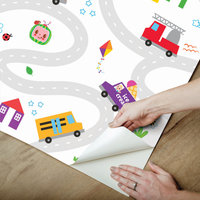 Multicolor CoComelon Road Map Peel & Stick Wallpaper - Contemporary ...