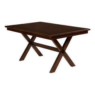 Wood Dining Table, Dark Cherry Brown - Transitional - Dining Tables ...