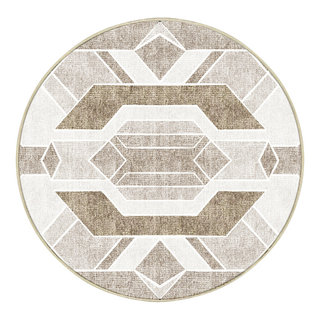 Washable Crystal Quartz Lithium Area Rug, Round 3' - Contemporary ...