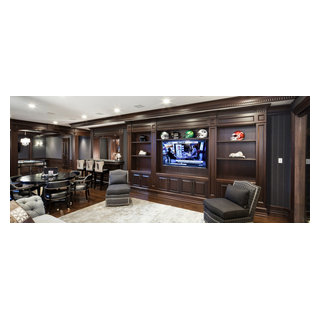 Dark mahogany home interior Basking Ridge, NJ - Transitional - Basement - New York - by WL ...