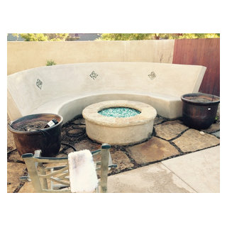 Seat Wall, masonry bench, bench with back, poured in place concrete ...