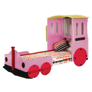 Twin Bed, Pink Train Metal, Mdf, Pu, 25Kg Fr S Pink Train ...