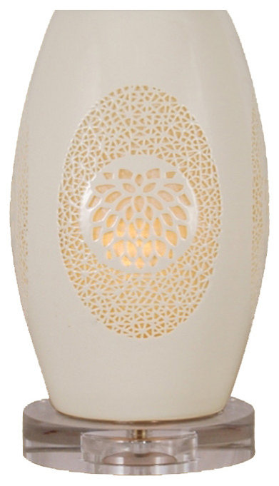 Pierced Bone China Table Lamp - Asian - Table Lamps - by T-Trove Asian ...