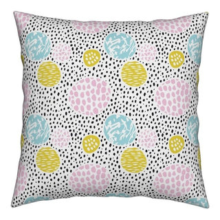 Confetti Scandinavian Memphis Dots Circles Throw Pillow - Contemporary ...