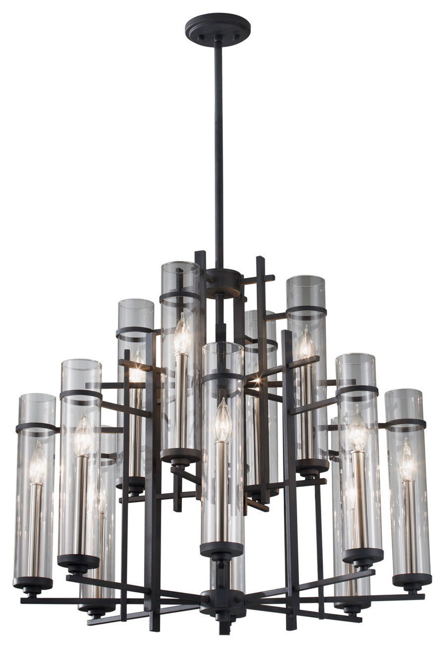 Murray Feiss Ethan 12 Light Chandelier F2629/8+4AF/BS - Craftsman ...