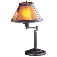 18" Rust Metal Table Lamp With Amber Empire Shade - Traditional - Table ...