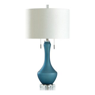 Cameron 1 Light Table Lamp, Blue/White - Contemporary - Table Lamps ...