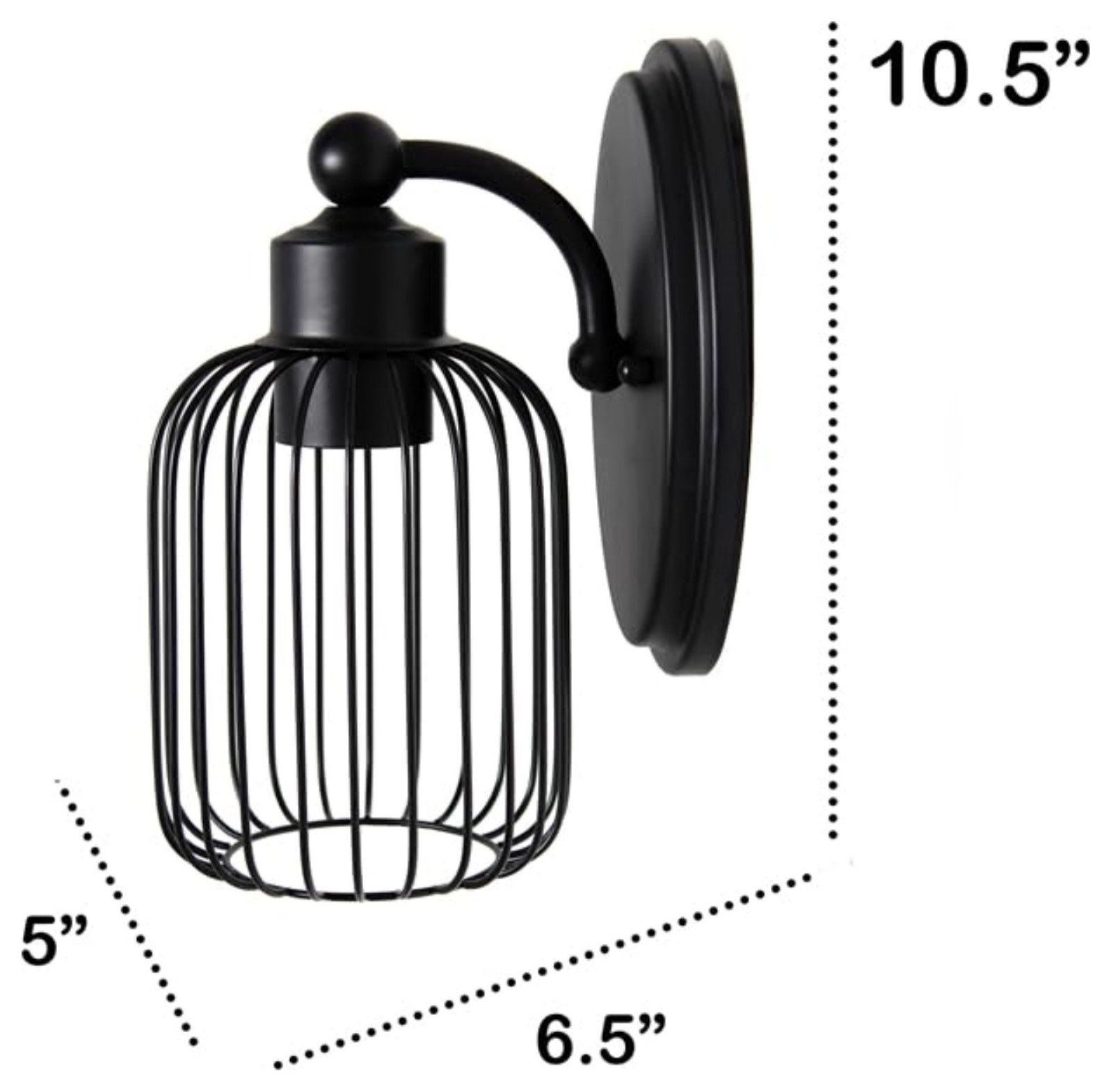 One Light Industrial Decorative Cage Wall Sconce Uplight Downlight Wall ...