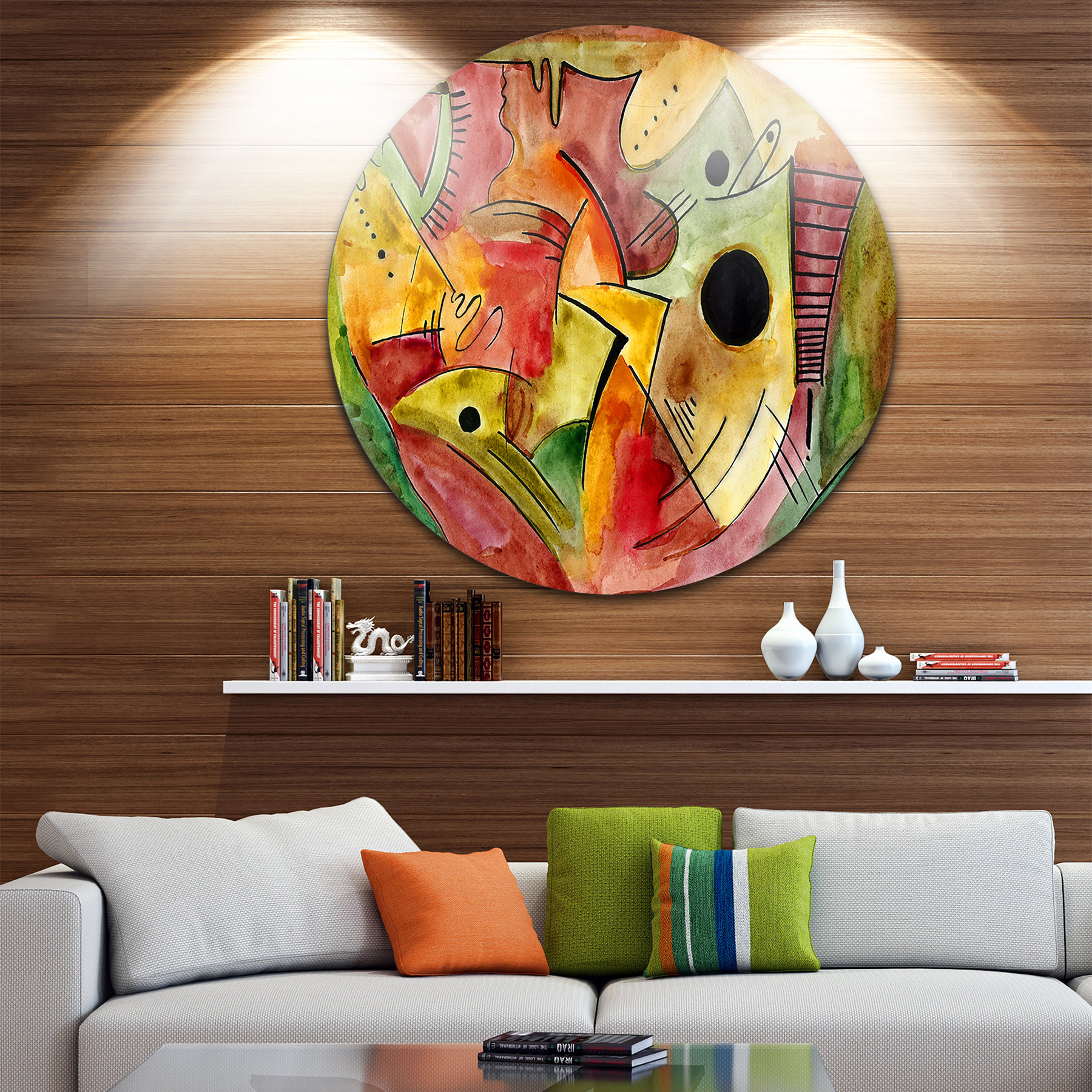 Stimulating Mood, Abstract Round Wall Art, Disc of 11 inch ...