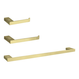 3-Piece Bathroom Hardware Set - Contemporary - Towel Bars And Hooks ...