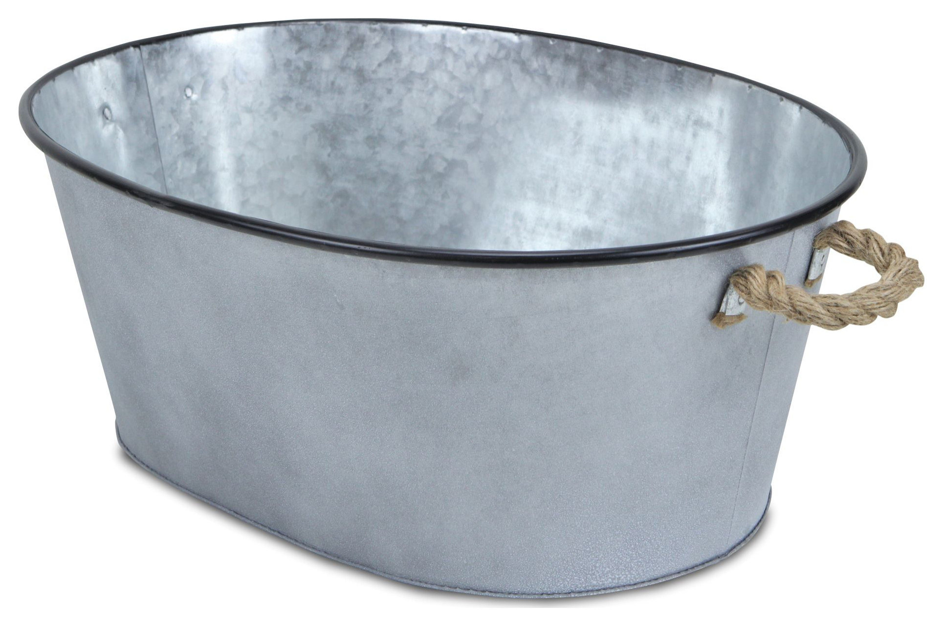 Galvanized Metal Oval Bucket - Farmhouse - Storage Bins And Boxes - by ...