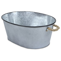 Galvanized Metal Oval Bucket - Farmhouse - Storage Bins And Boxes - by ...