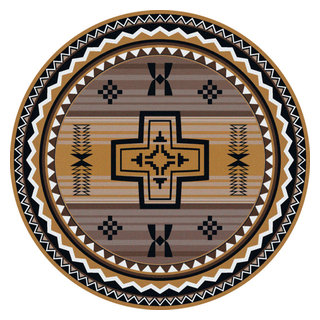 Brazos OKA Old Gold Area Rug, 7'7"x7'7" - Southwestern - Area Rugs - by ...