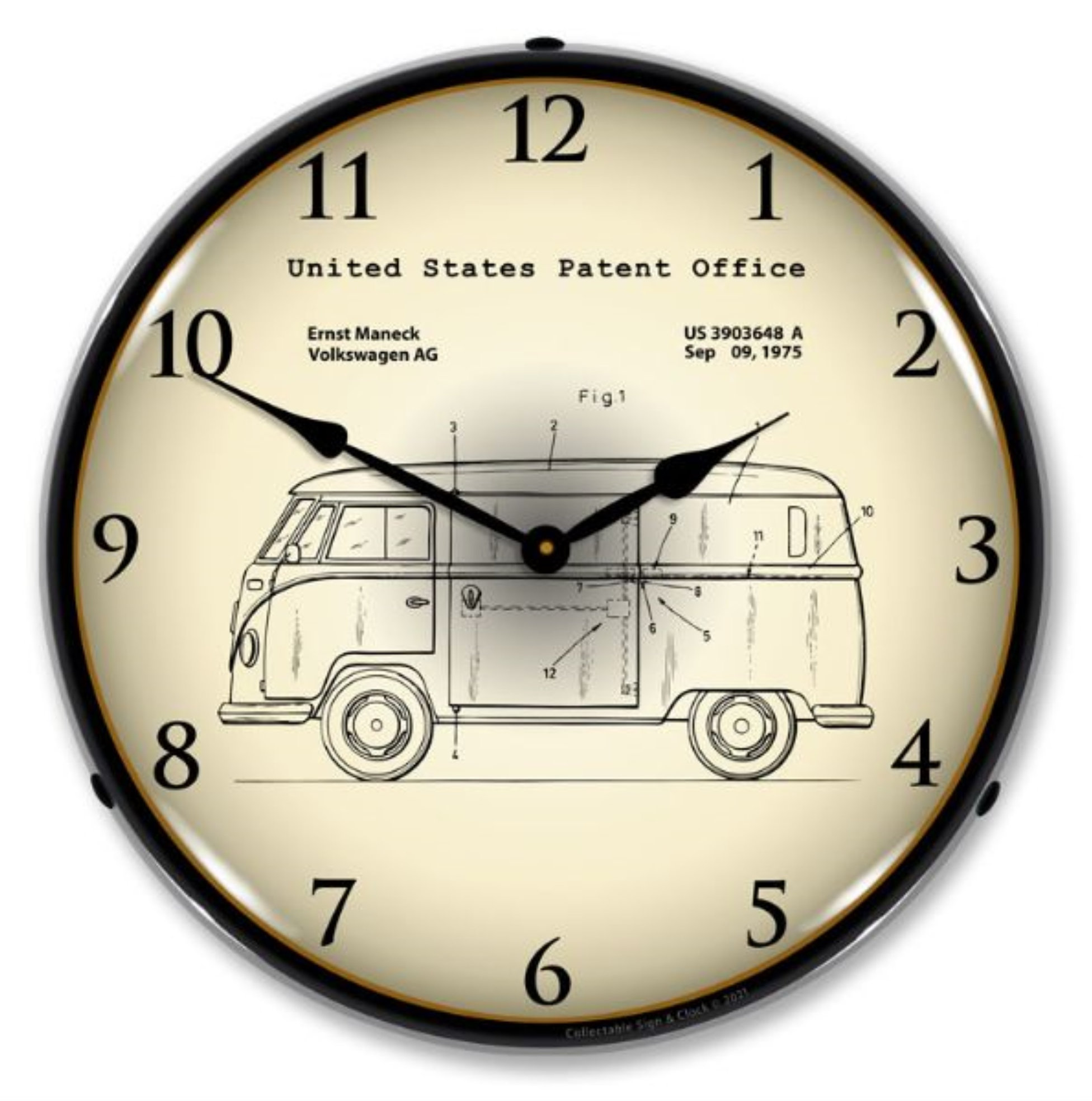 2103221 Volkswagen Bus 1975 Patent Clock - Contemporary - Wall Clocks ...