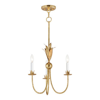 Paloma 3-Light Chandelier, Gold Leaf - Transitional - Chandeliers - by ...