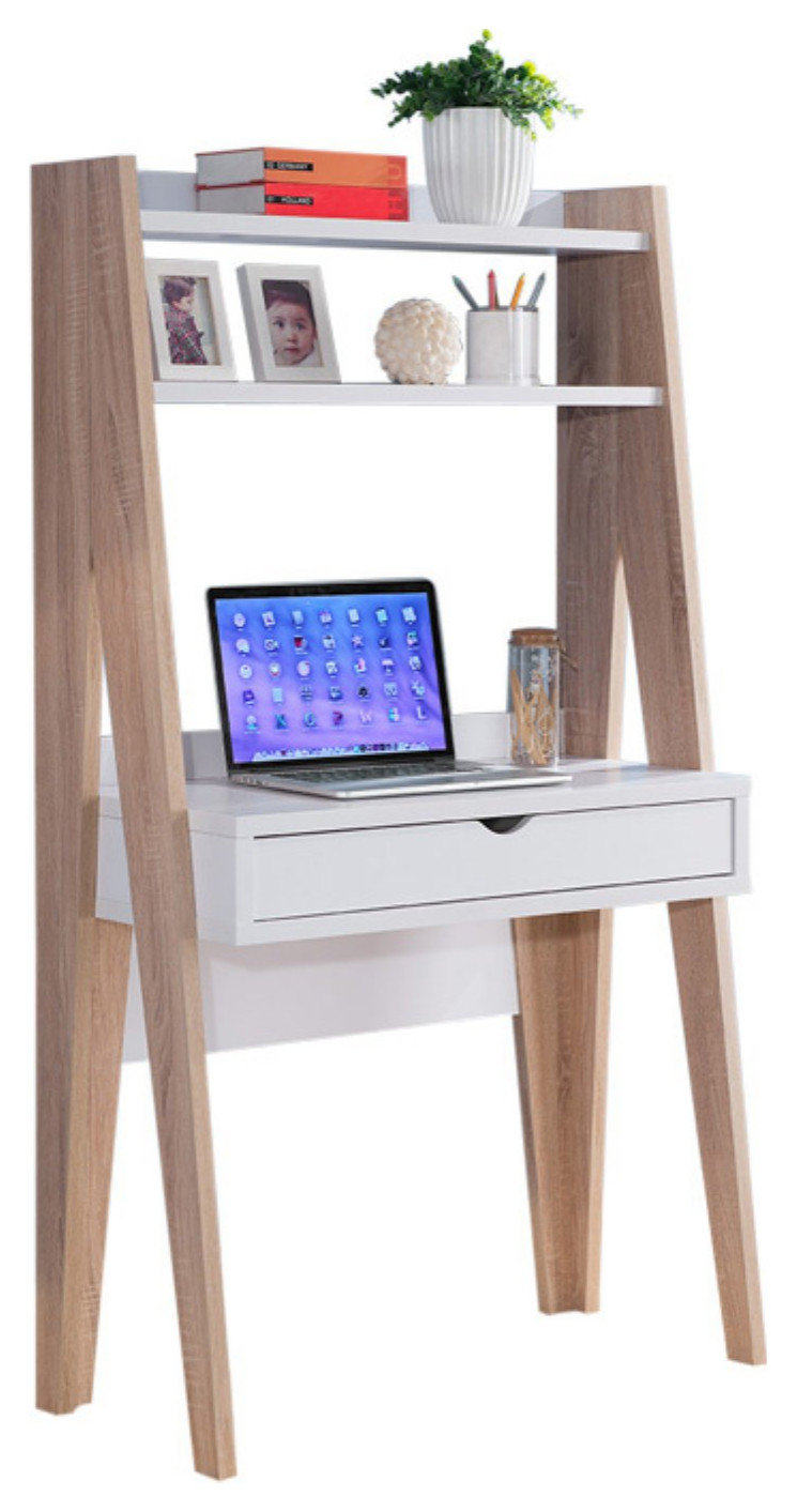 Smart Home Modern Home Office Furniture Ladder Desk - White ...