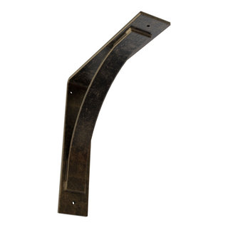 3"W x 6"D x 6"H Morris Steel Bracket, Antiqued Brass, 3"W x 14"D x 14"H ...