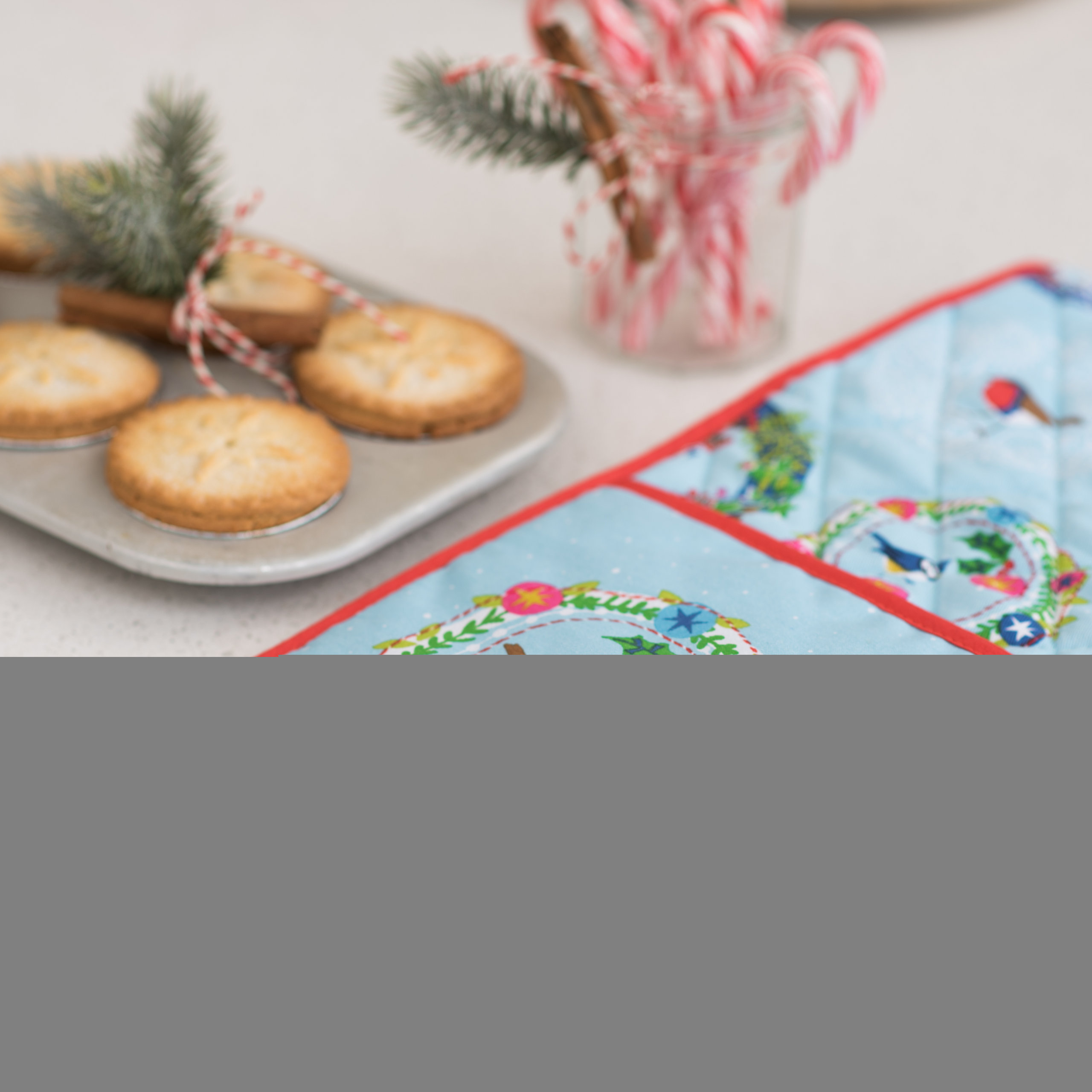 Frosty Garland Double Glove - Contemporary - Oven Mitts And Pot Holders ...