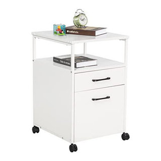 Wood File Cabinet, Mobile Open Shelf Home Office Filing Cabinet ...