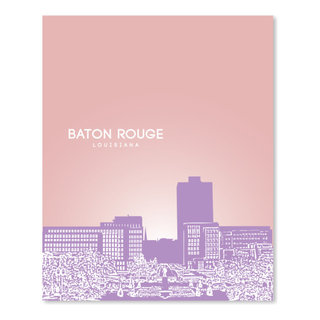 Baton Rouge, Louisiana Skyline Poster - Contemporary - Prints And ...