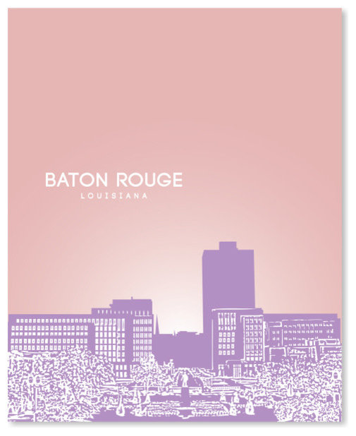 Baton Rouge, Louisiana Skyline Poster - Contemporary - Prints And ...