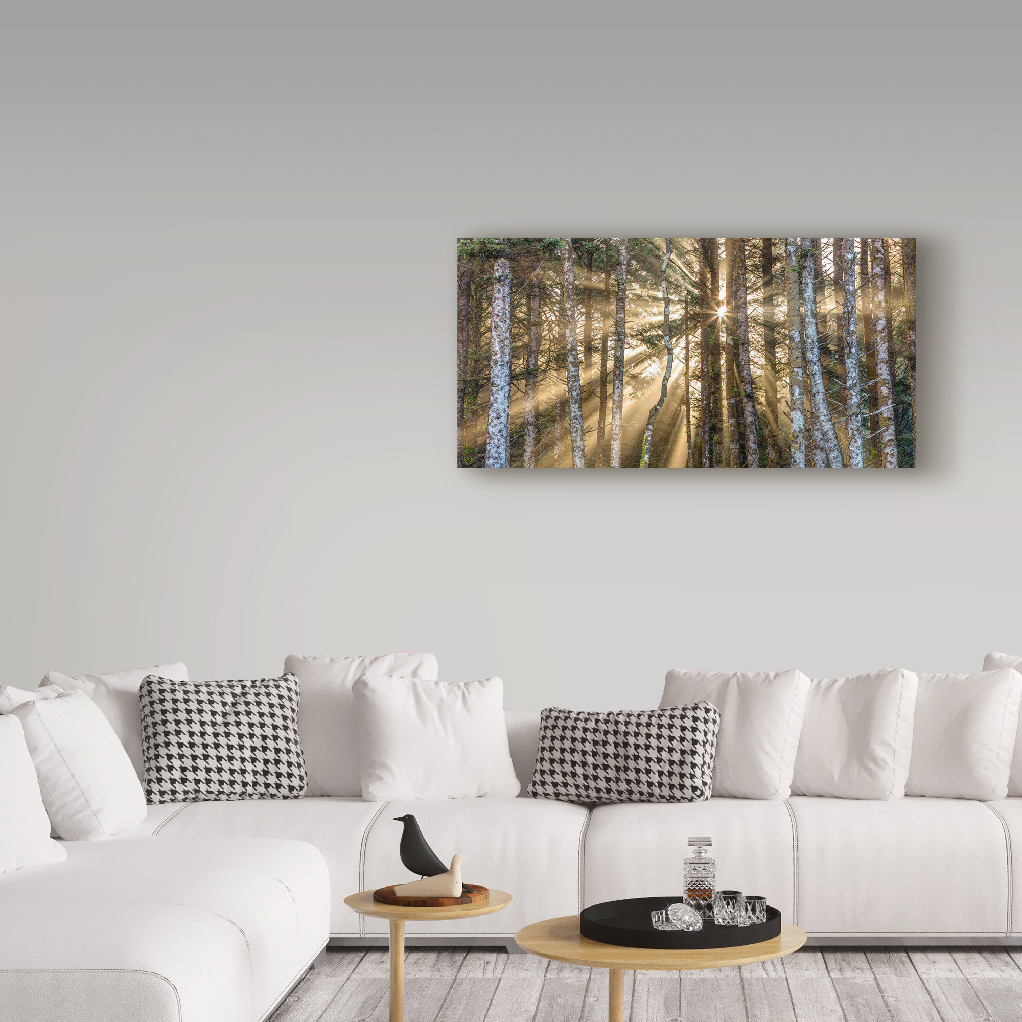 Pierre Leclerc 'Sunshine Forest' Canvas Art, 32"x16" - Contemporary ...