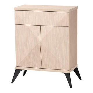 Modern Two-Tone Light Brown and Black Wood 2-Door Sideboard Buffet ...
